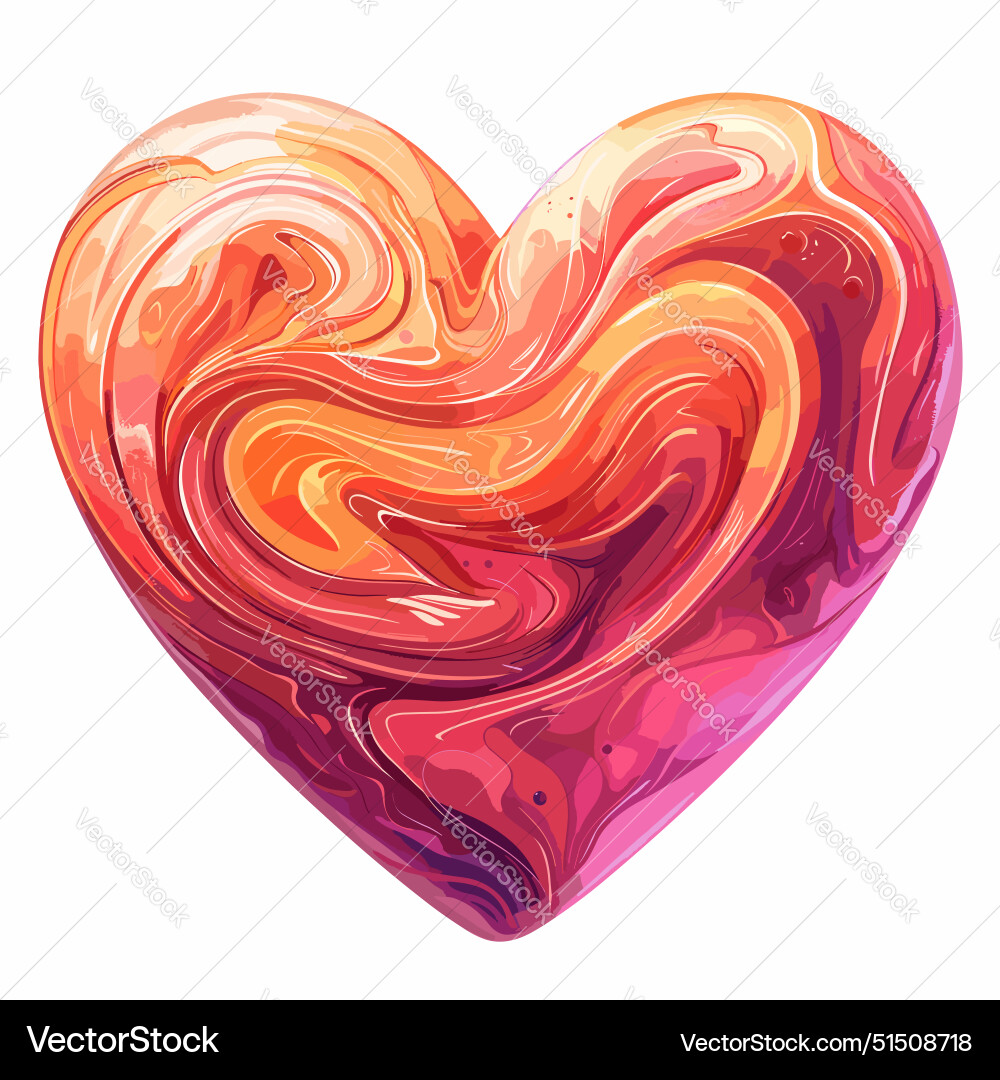 Love red heart on white background Royalty Free Vector Image