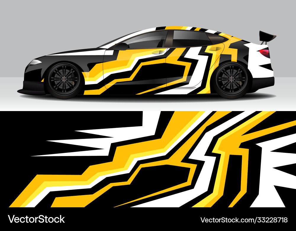 Modern sporty abstract car wrap auto sticker Vector Image