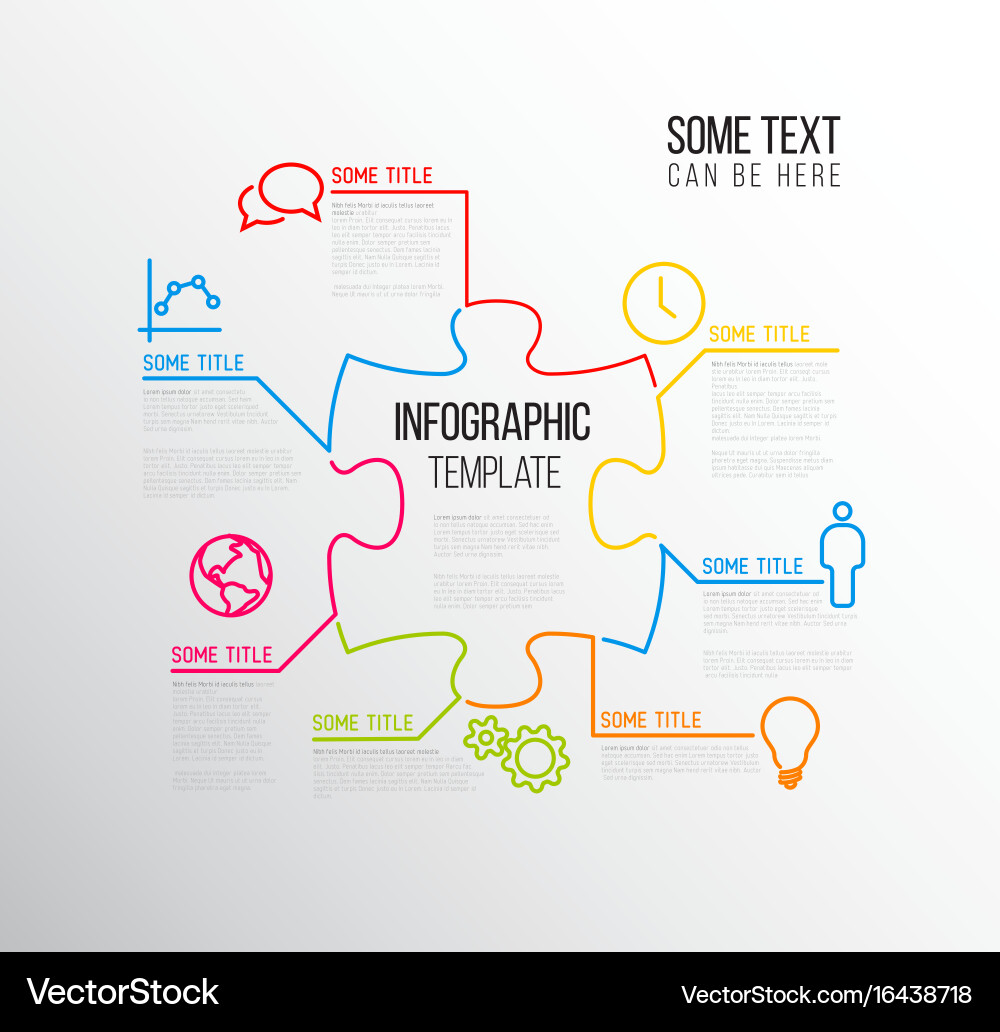 Puzzle infographic report template Royalty Free Vector Image