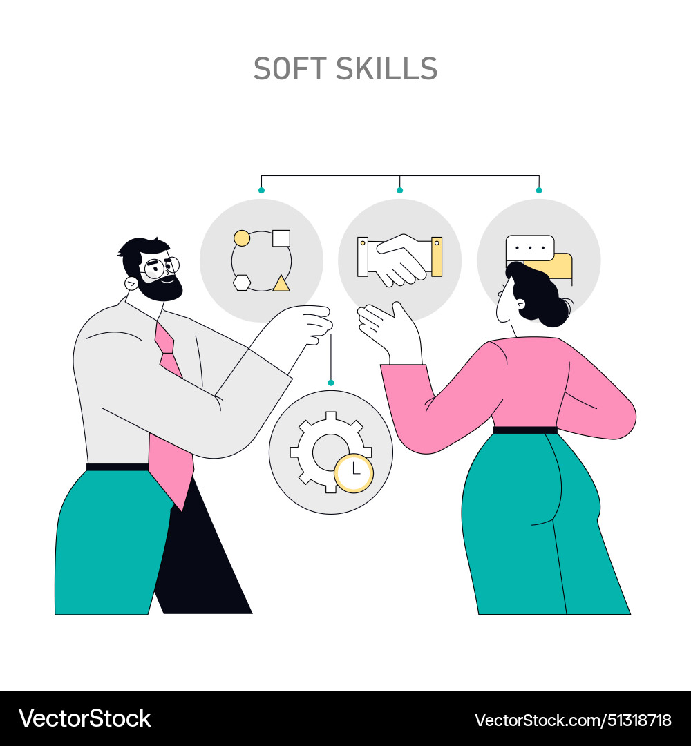 Soft skills flat Royalty Free Vector Image - VectorStock