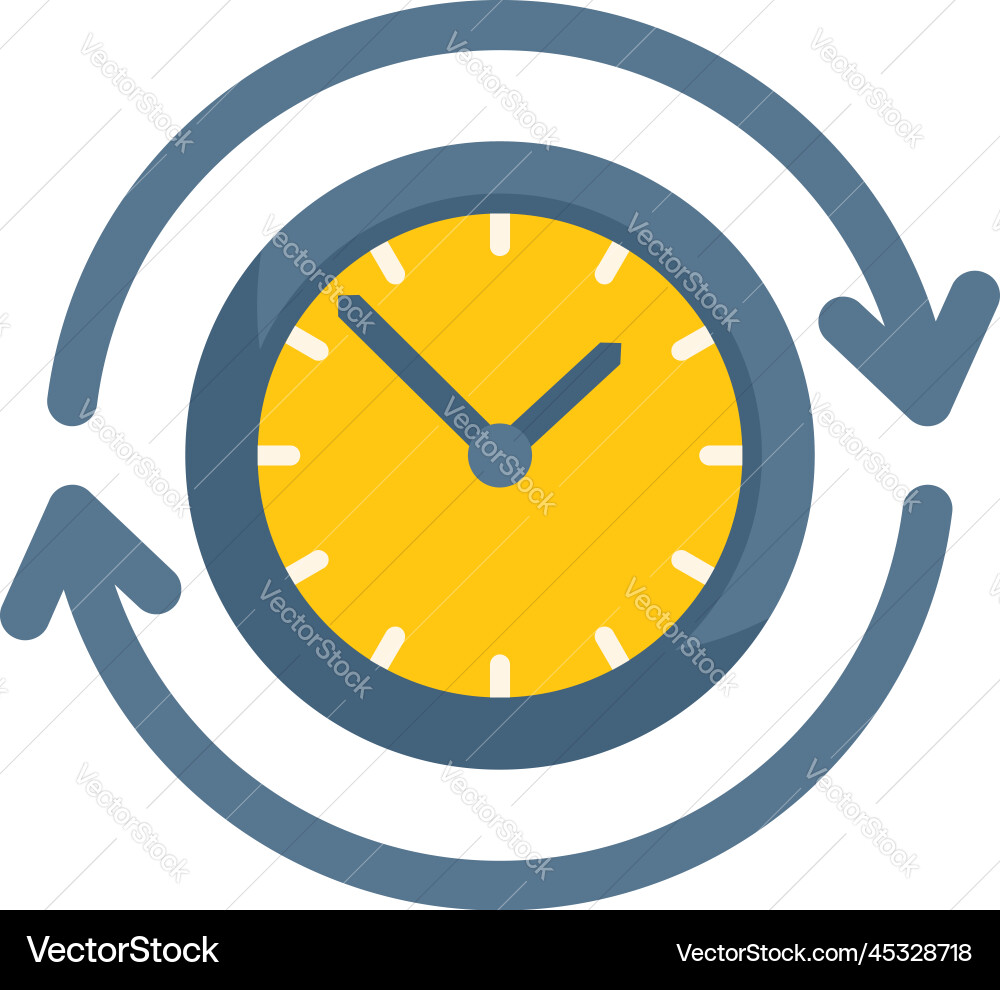 Time control icon flat project clock Royalty Free Vector