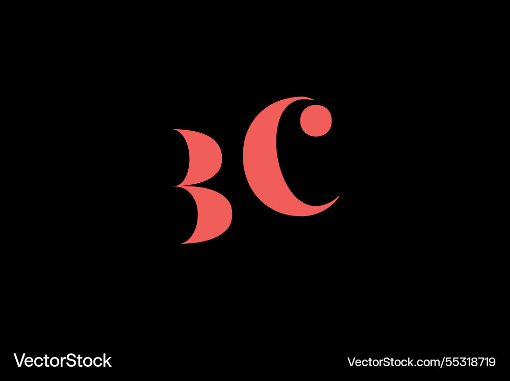 Abstract letter bc minimal logo design template Vector Image