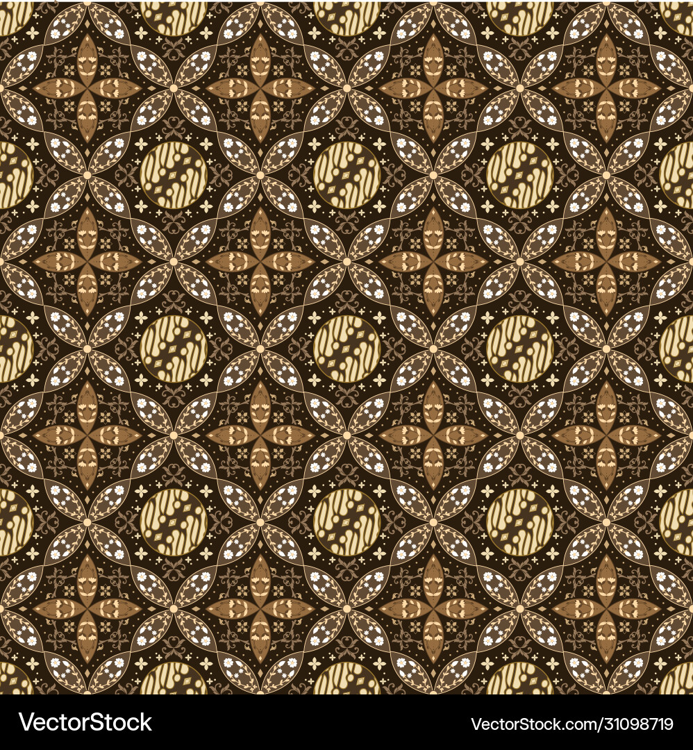 Beautiful flower design on central java batik Vector Image