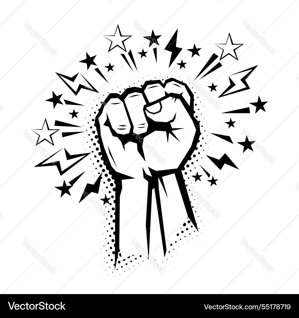Clenched fist hand raise Royalty Free Vector Image