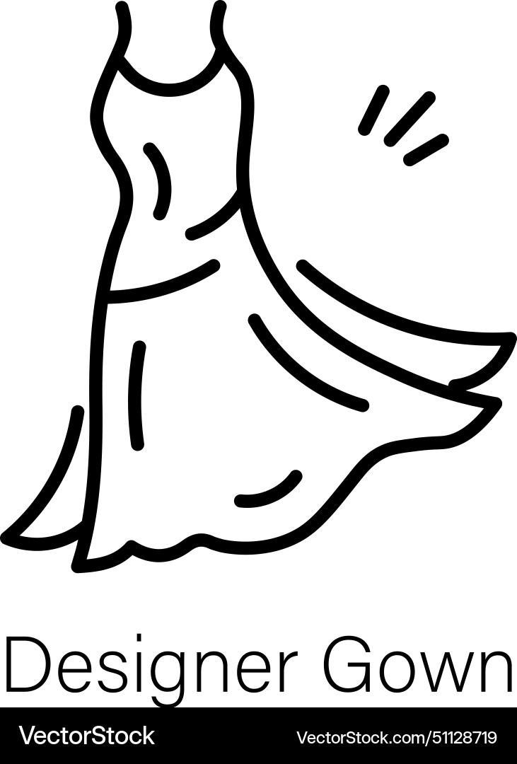 Designer gown Royalty Free Vector Image - VectorStock