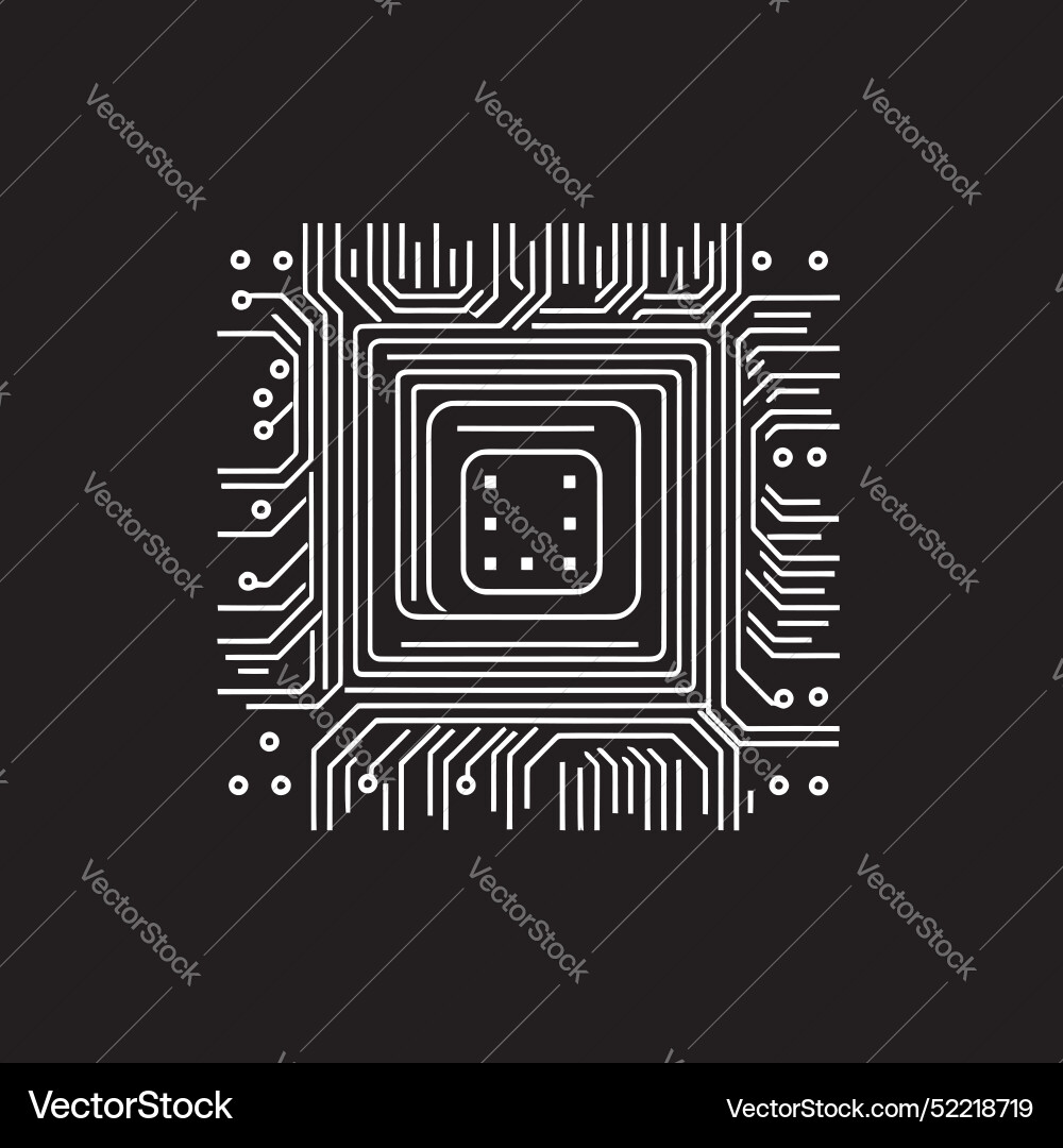 Digital essence iconic chip expressionism Vector Image