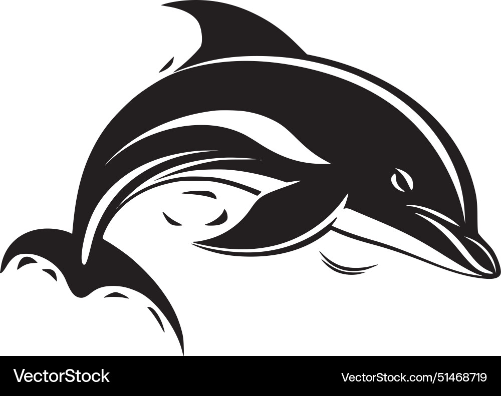 Dolphin - minimalist and simple silhouette Vector Image