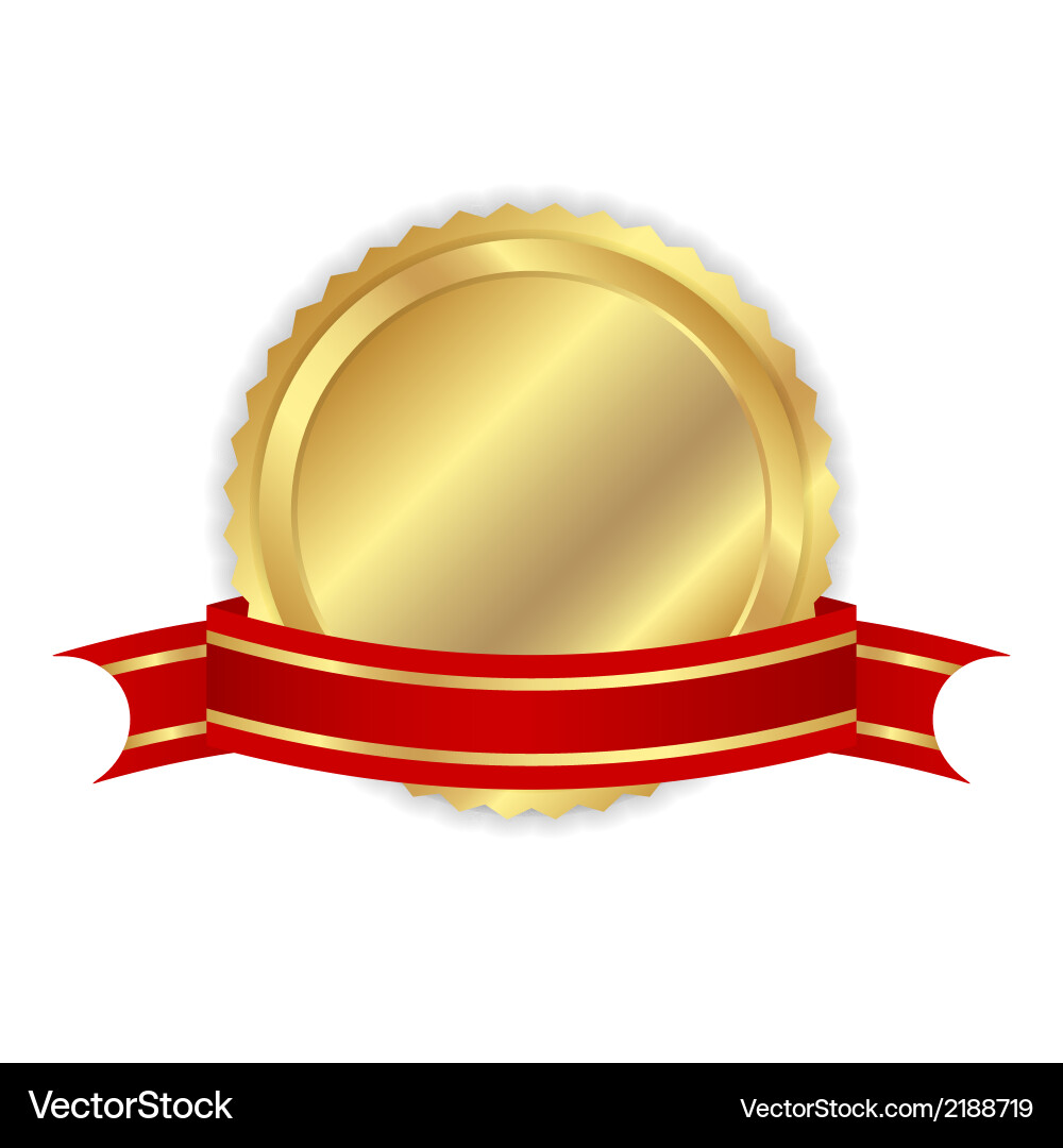 Golden Ribbon Award Label Royalty Free Vector Image