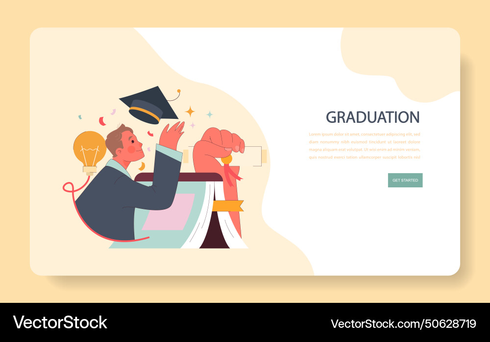 Graduation concept flat Royalty Free Vector Image