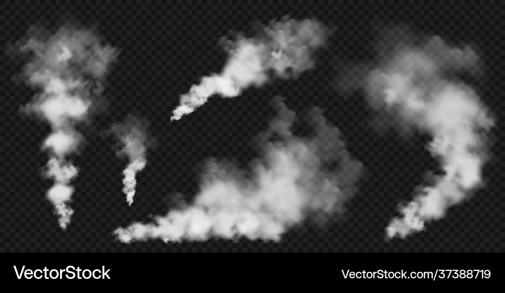 Realistic smoke clouds stream from Royalty Free Vector Image