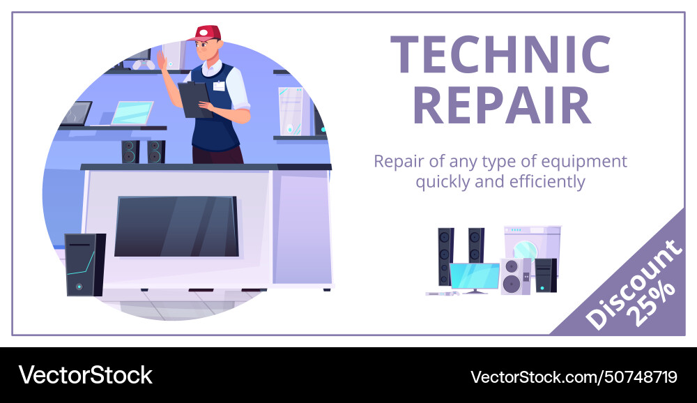 Repair service banner Royalty Free Vector Image