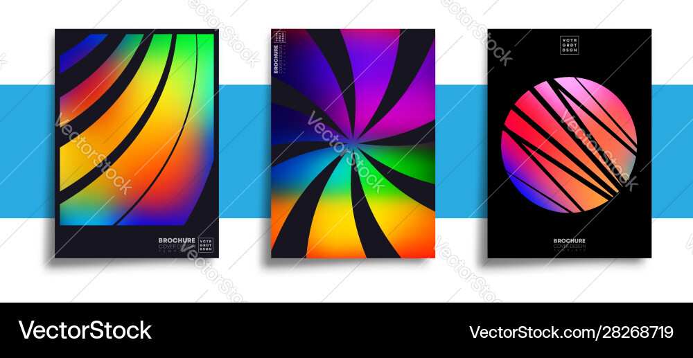 Set abstract design posters with colorful Vector Image