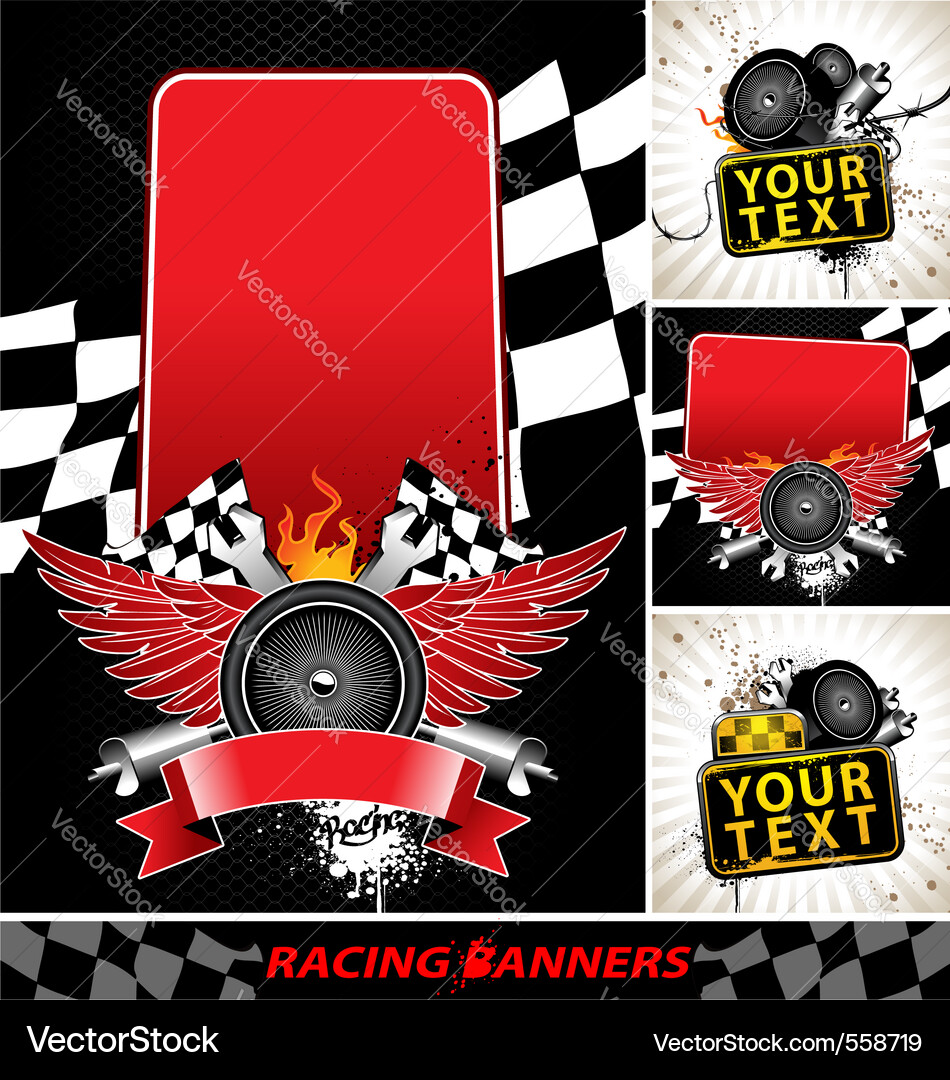 Set of racing banners Royalty Free Vector Image