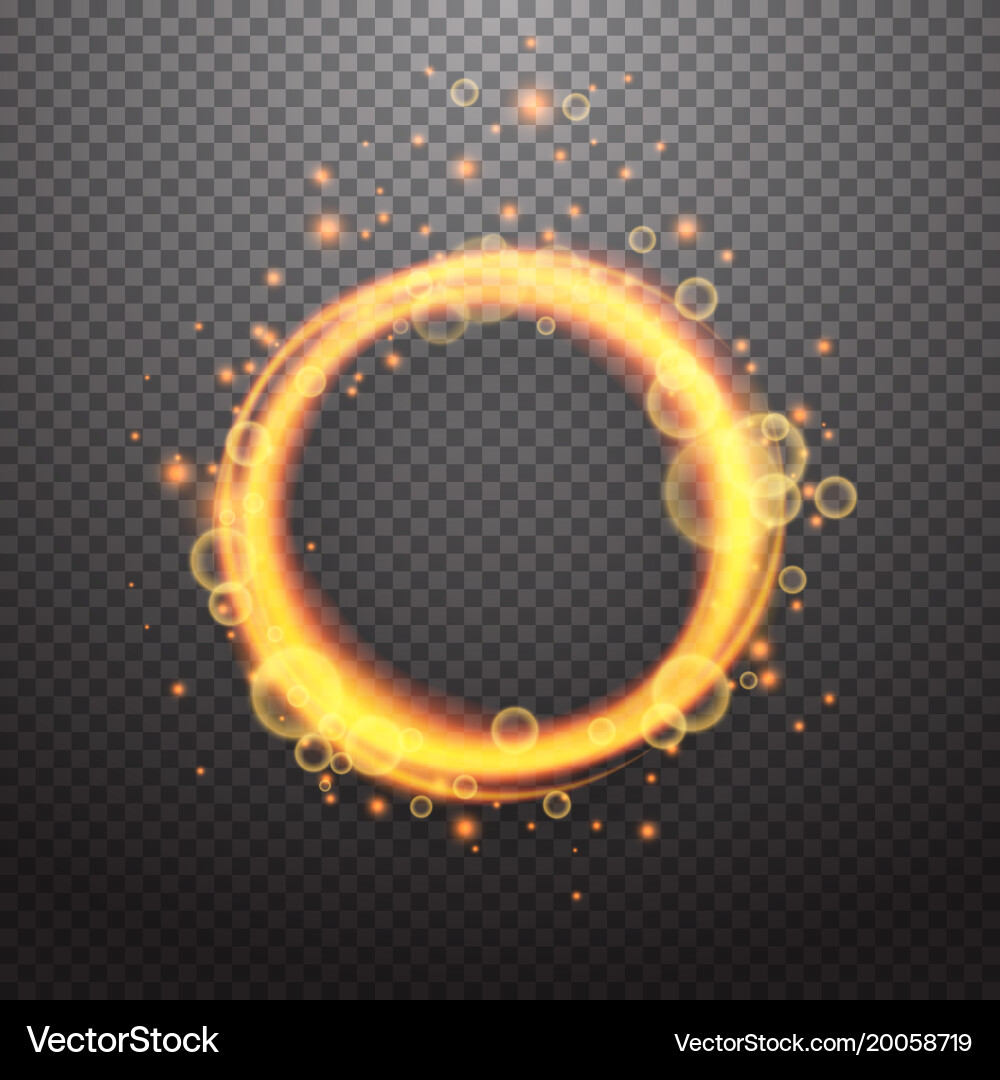 Shining circle light effect design element Vector Image