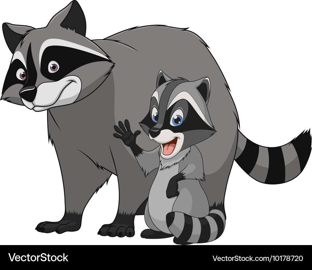 Cute Raccoon Family Royalty Free Vector Image - VectorStock