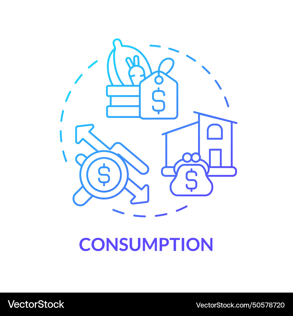 Economical consumption blue gradient concept icon Vector Image