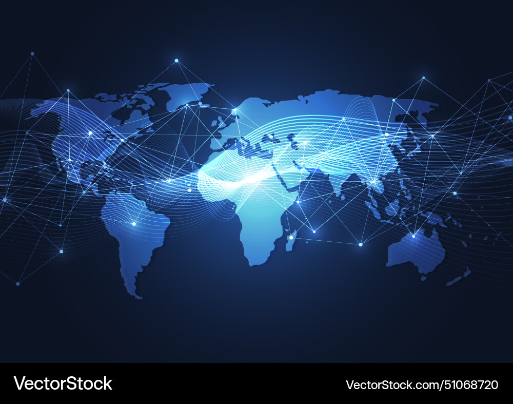 Global network connection world map point Vector Image