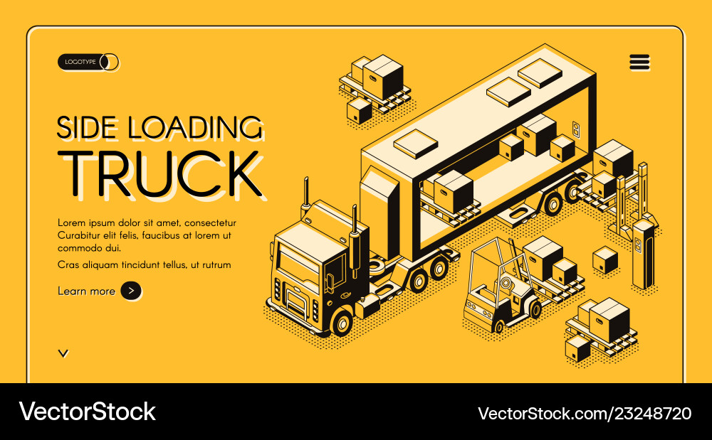 Industrial Cargo Delivery Web Banner Royalty Free Vector