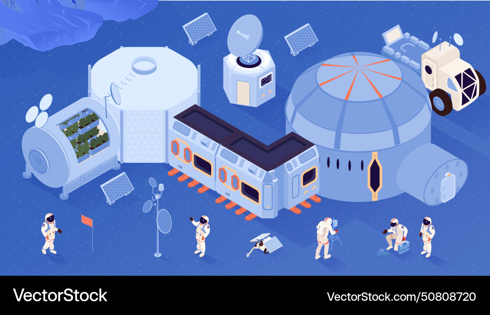 Space colonization concept Royalty Free Vector Image