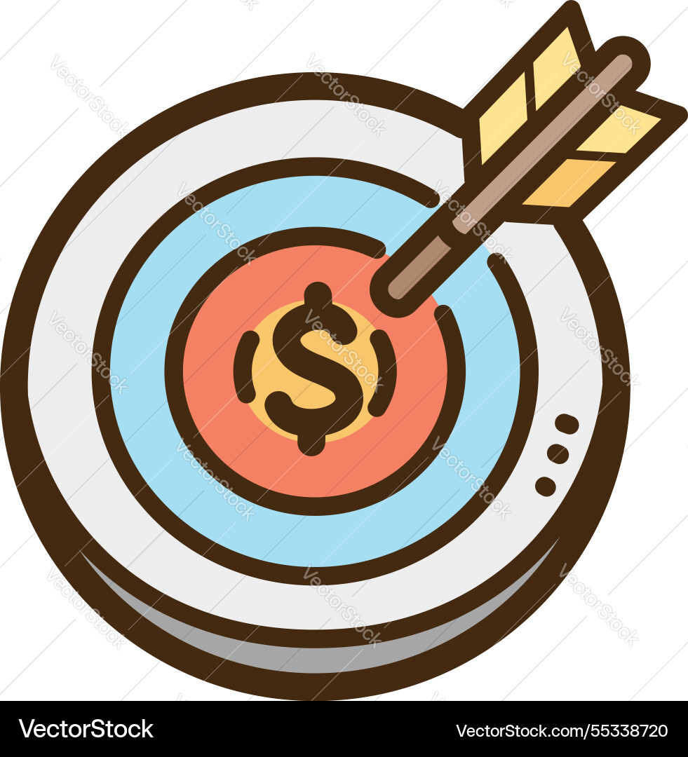Target - finance doodle art Royalty Free Vector Image