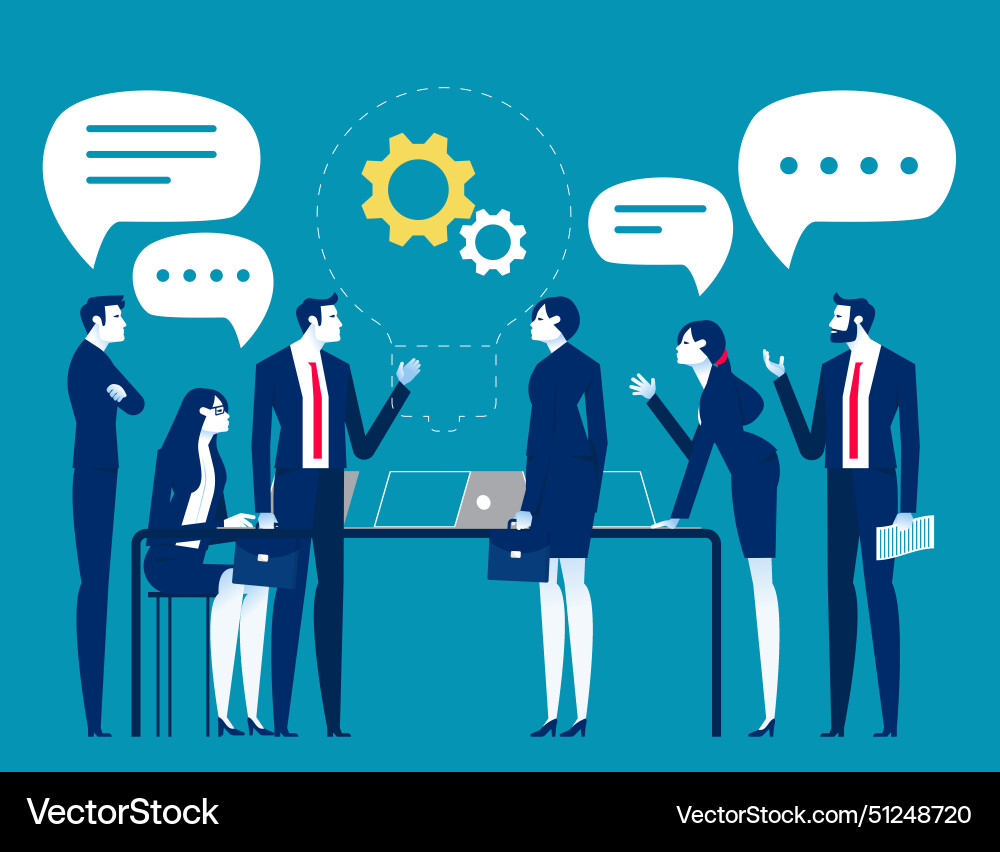 Team is working on a new project business Vector Image