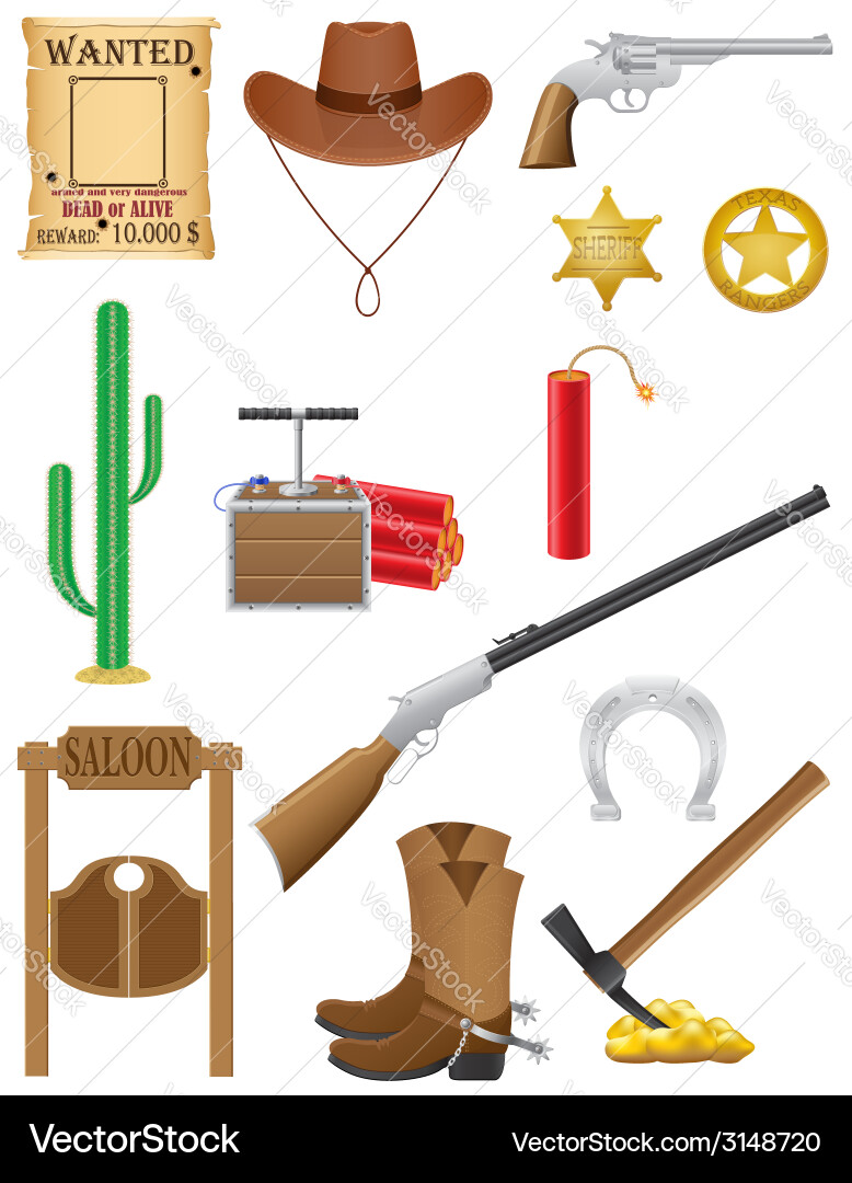 Western Icons - Wild West Collection Lizenzfreier Vektor