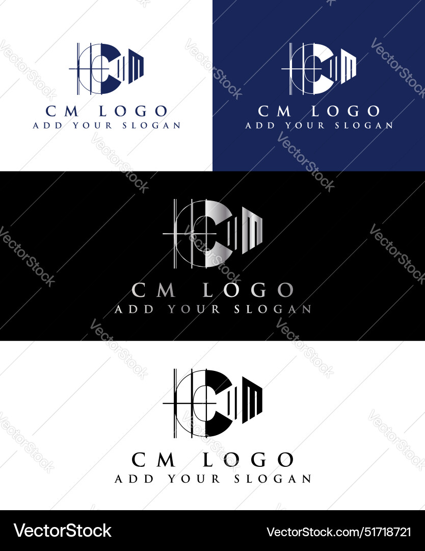 C m architecture logo design Royalty Free Vector Image