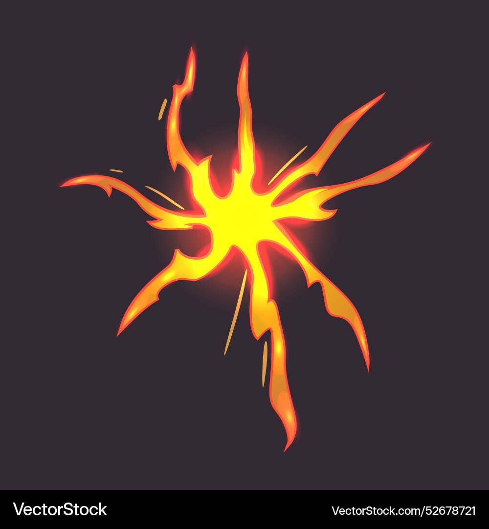 Cartoon fire game effect hot flame comic graphic Vector Image