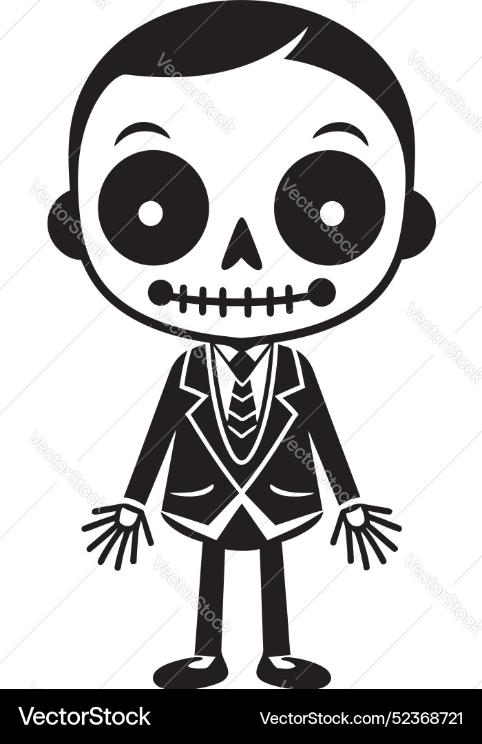 Cheerful bone mascot full body icon whimsical Vector Image