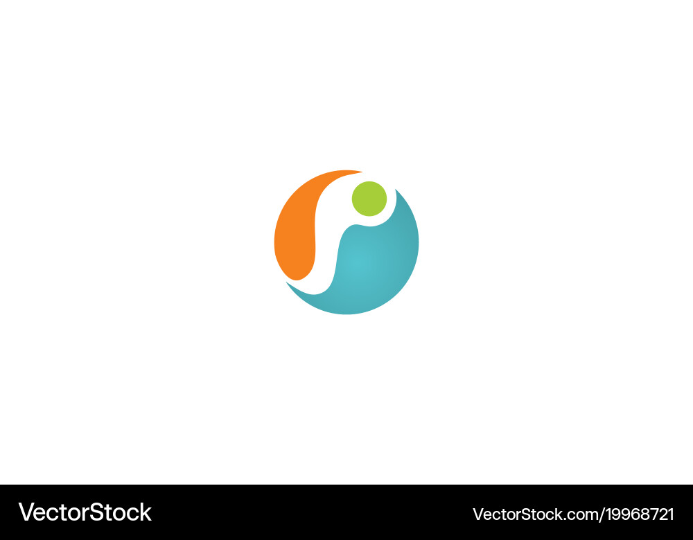 Circle round abstract ecology logo Royalty Free Vector Image