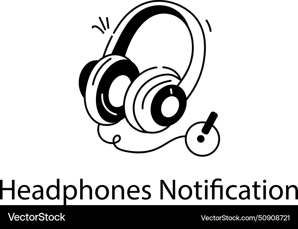 Headphones notification Royalty Free Vector Image