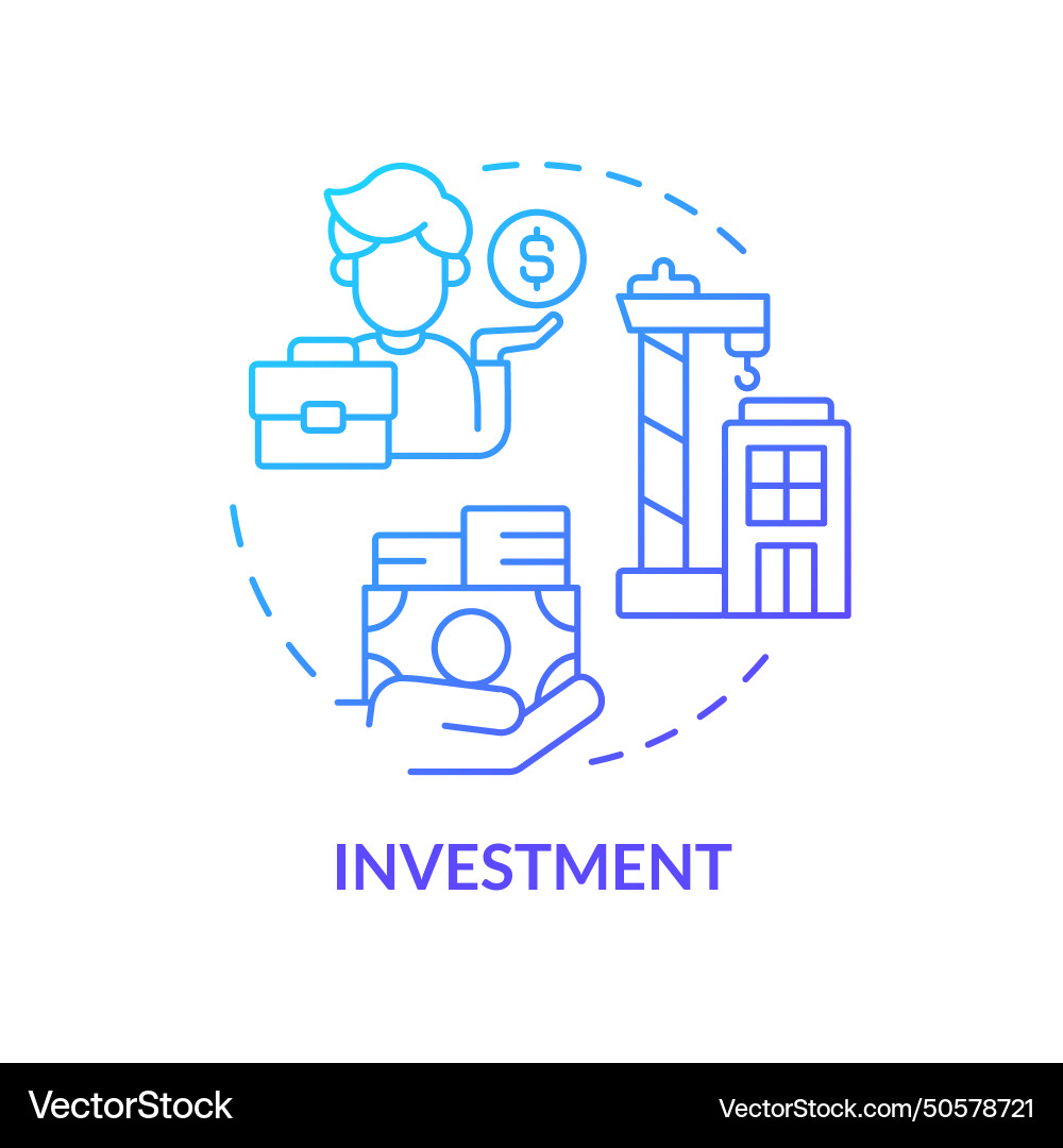 Investment blue gradient concept icon Royalty Free Vector