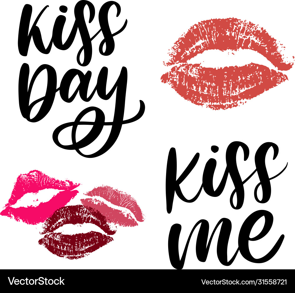 Kiss me hand lettering scalable and editable Vector Image