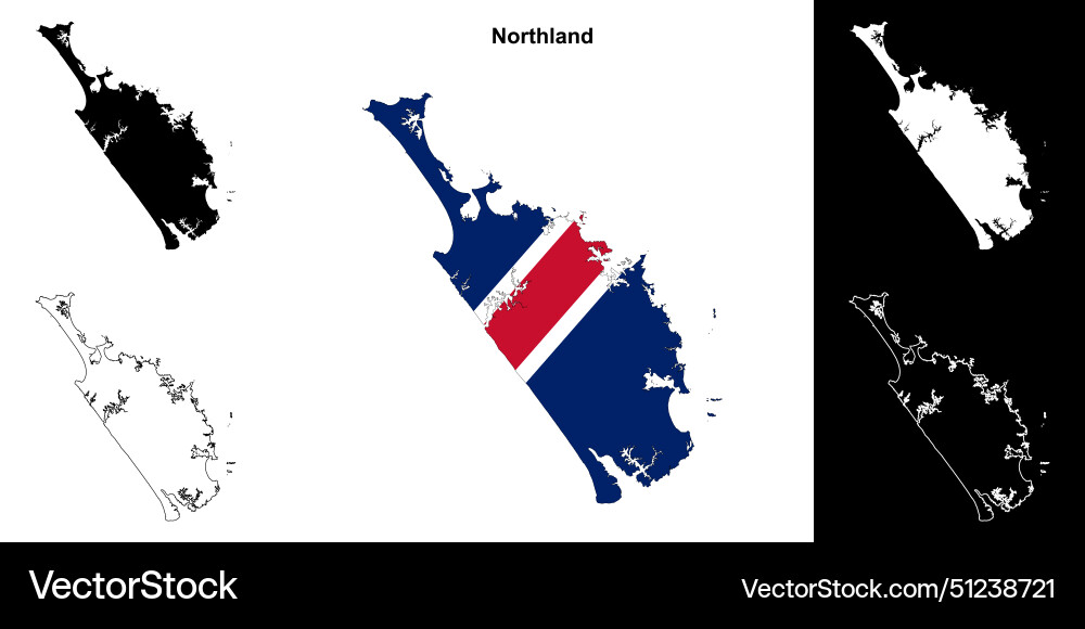 Northland outline map Royalty Free Vector Image
