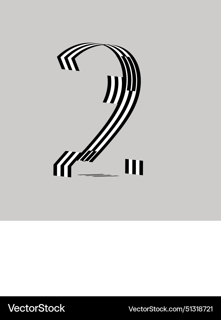 Number two text effect Royalty Free Vector Image