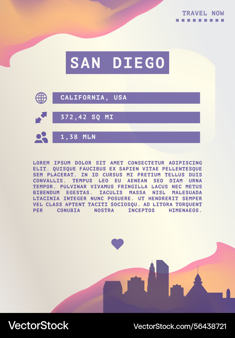 San diego california state infographics brochure Vector Image