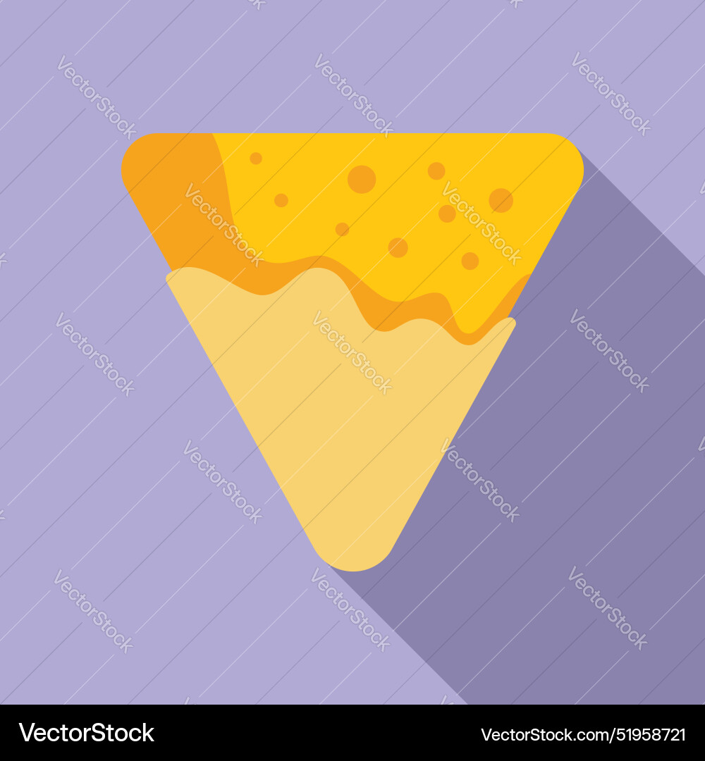 Single nachos chip covered with melted cheese Vector Image
