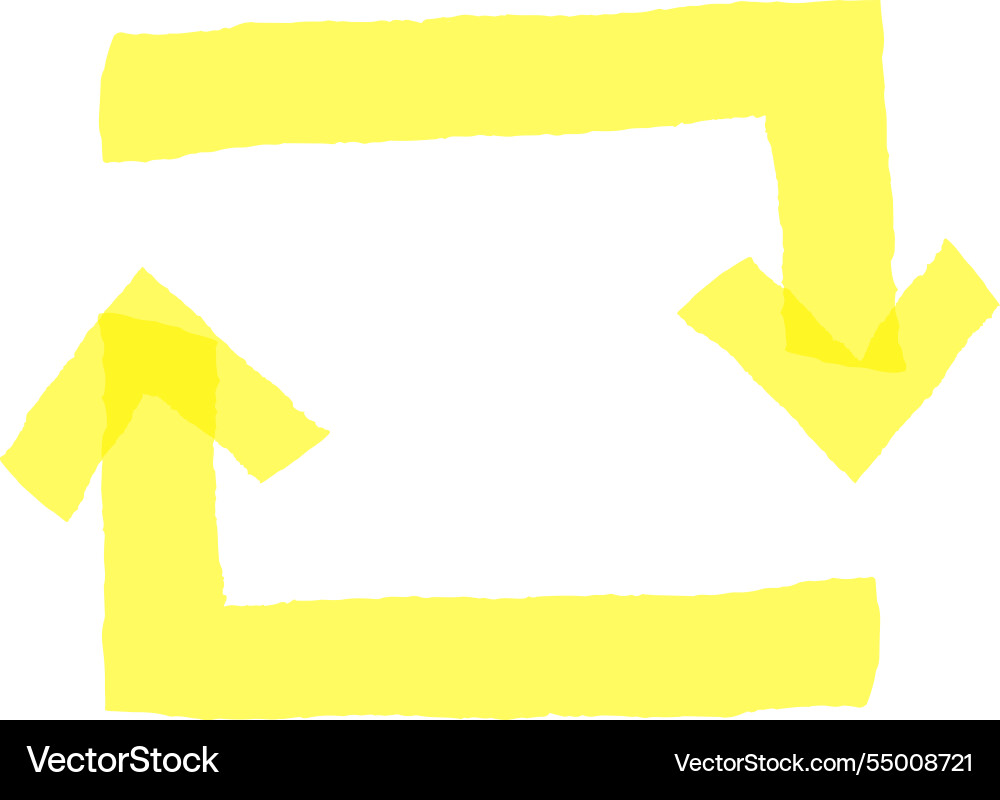 Two yellow arrows are forming a continuous Vector Image