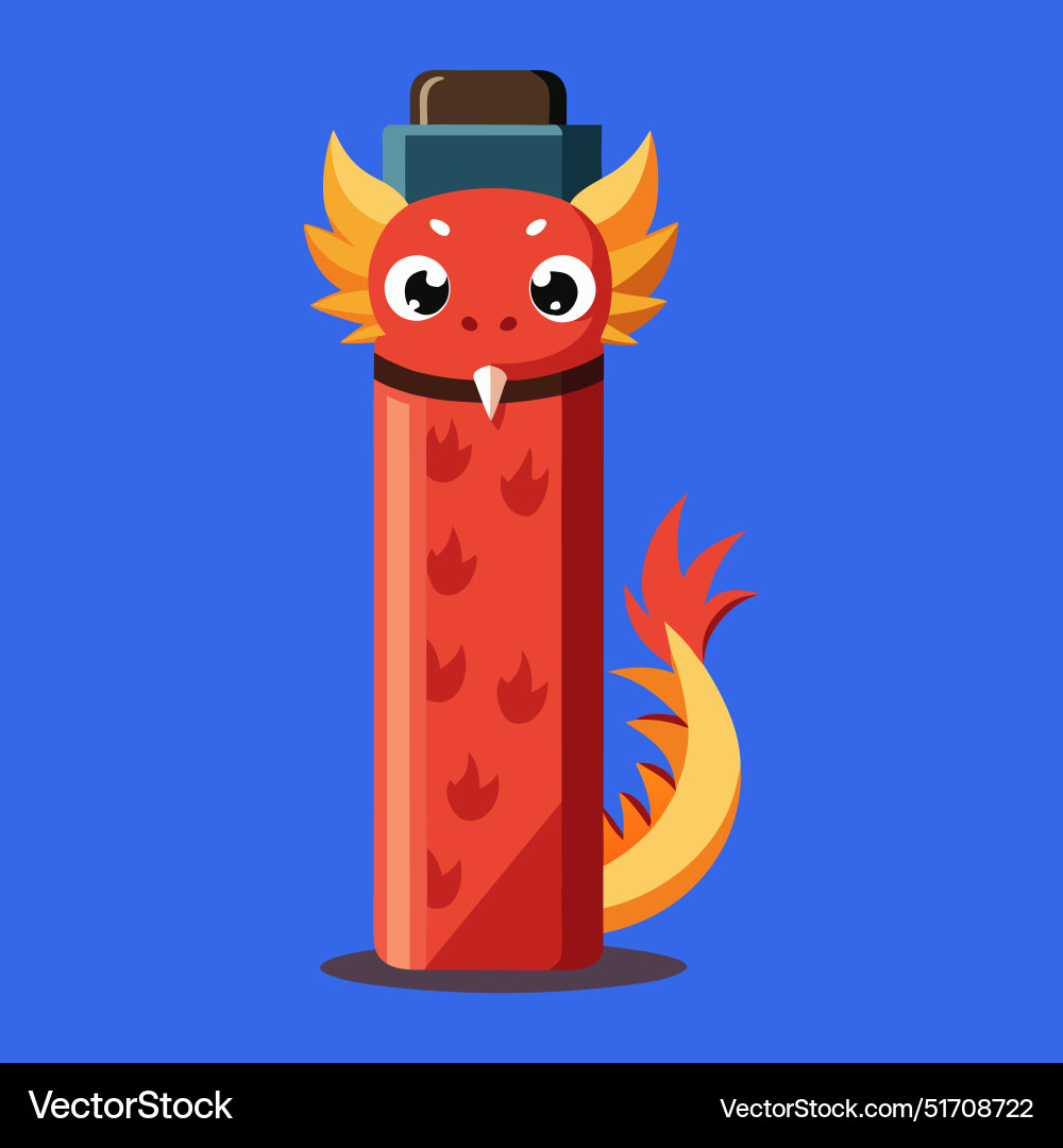 A minimalist cute dragon art Royalty Free Vector Image