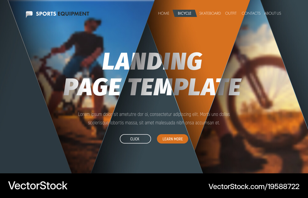 Design of header with intersecting floating Vector Image