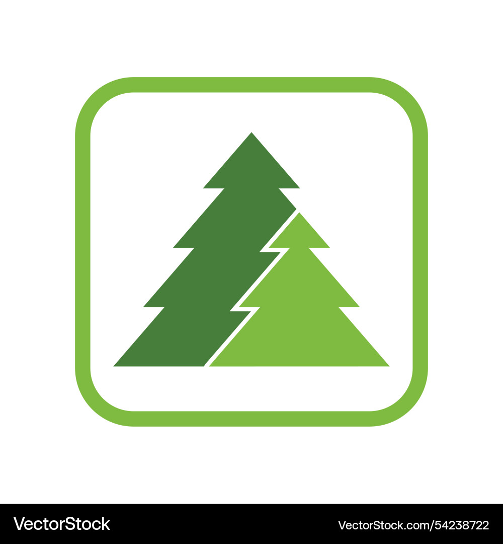 Green pine tree icon christmas tree icon Vector Image