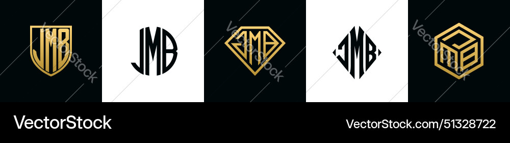 Initial letters jmb logo designs bundle Royalty Free Vector