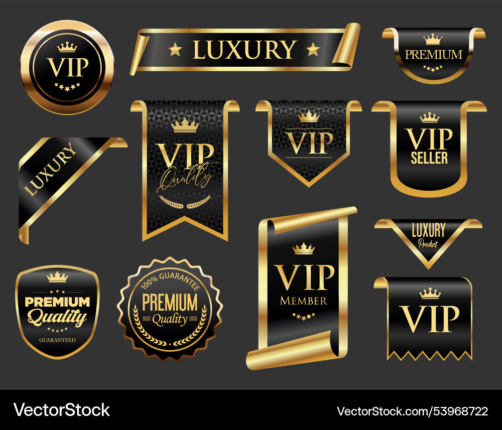 Luxury VIP & Premium Emblem Royalty Free Vector Image