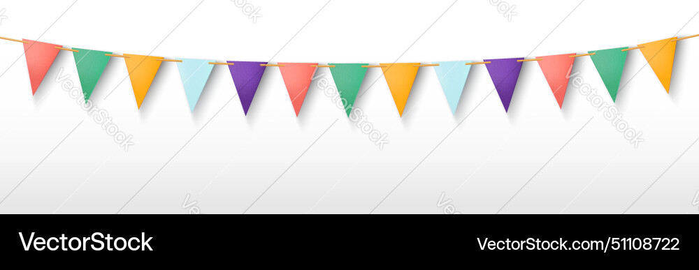 Party garland with triangle flags Royalty Free Vector Image