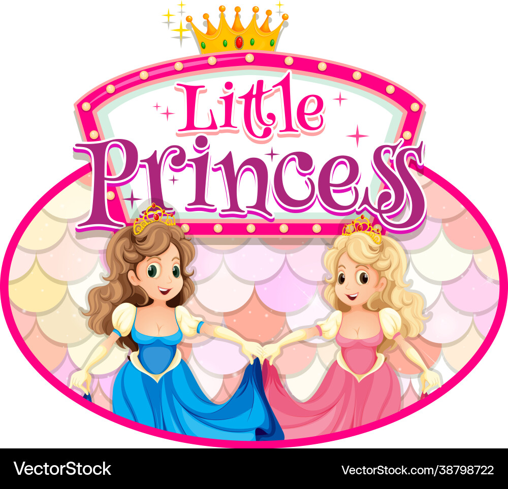 Princess cartoon character with little Royalty Free Vector