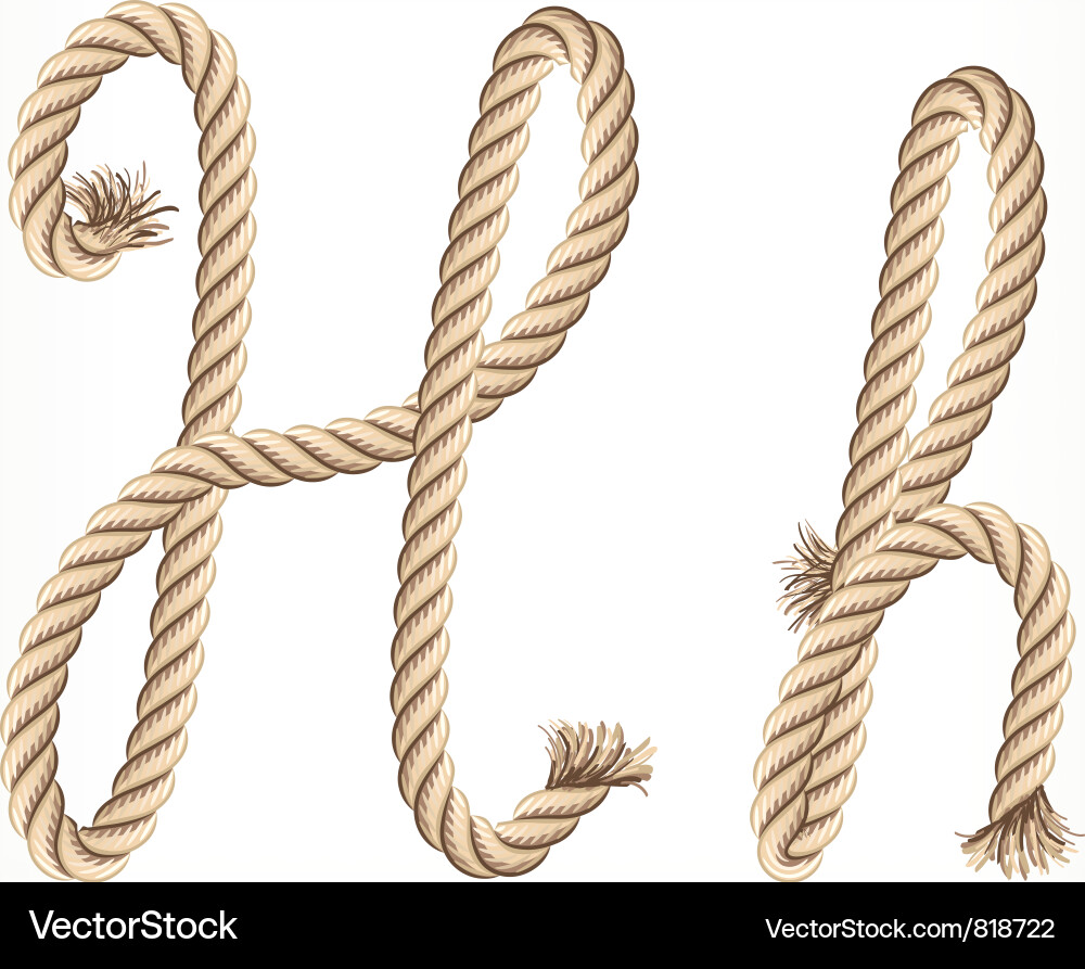 Rope alphabet letter h Royalty Free Vector Image