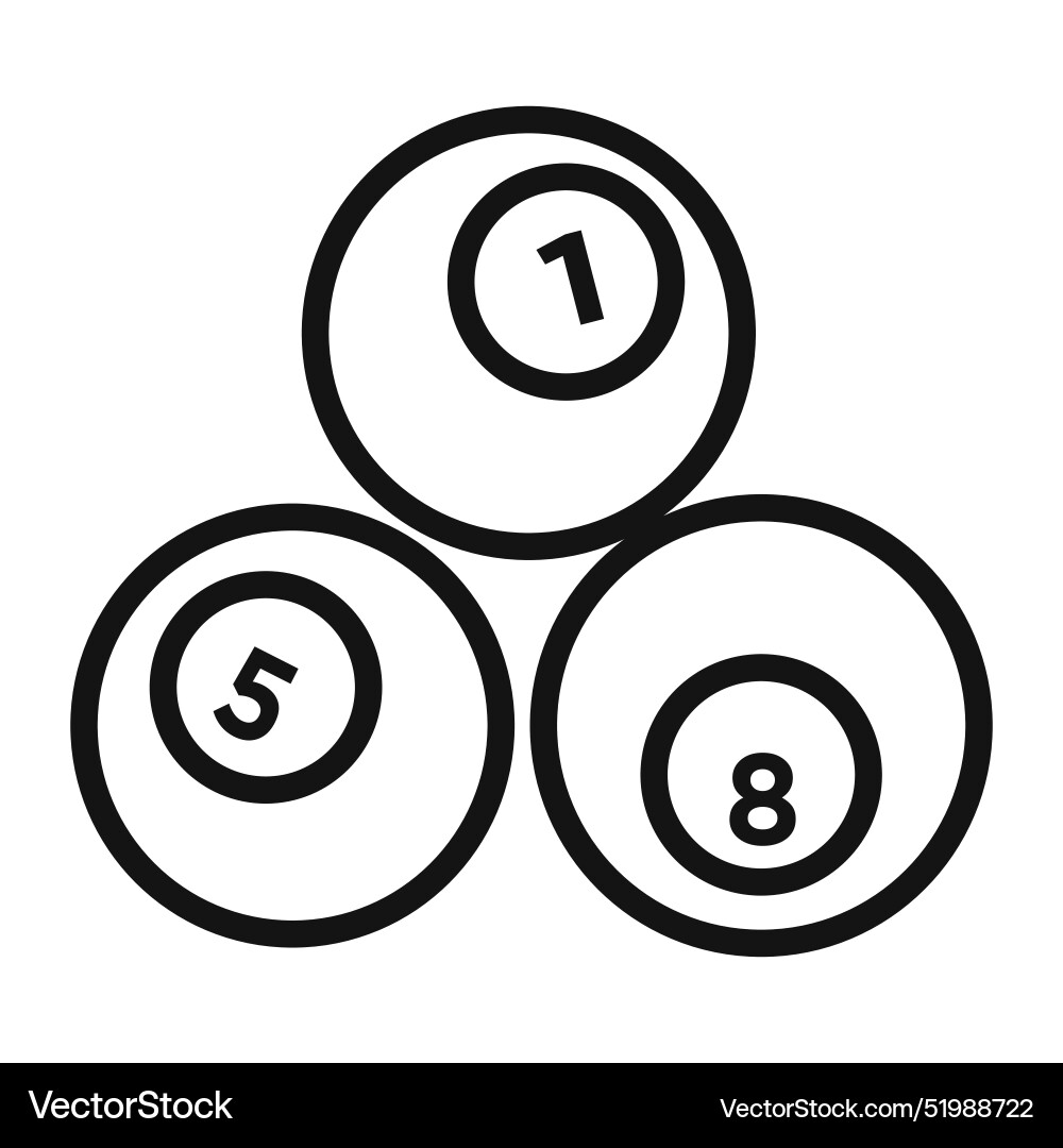 Snooker ball icon mark in filled style Royalty Free Vector
