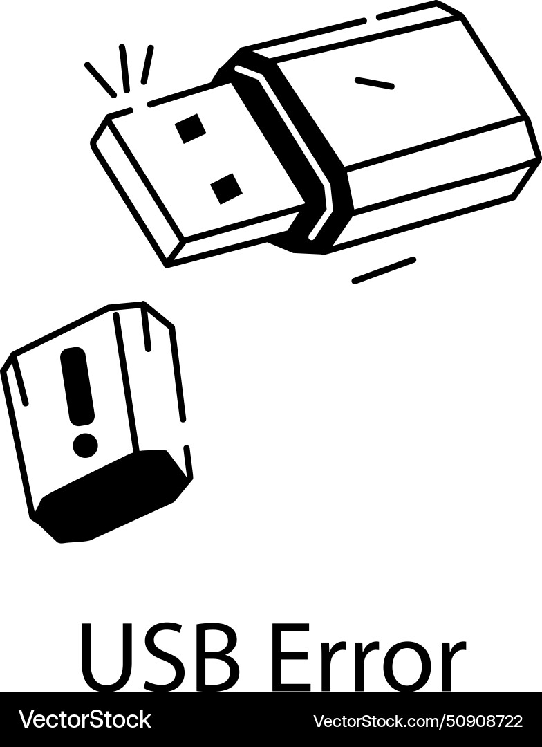 Usb error Royalty Free Vector Image - VectorStock