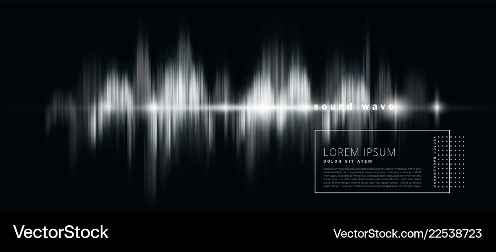 Abstract background with a sound wave black Vector Image