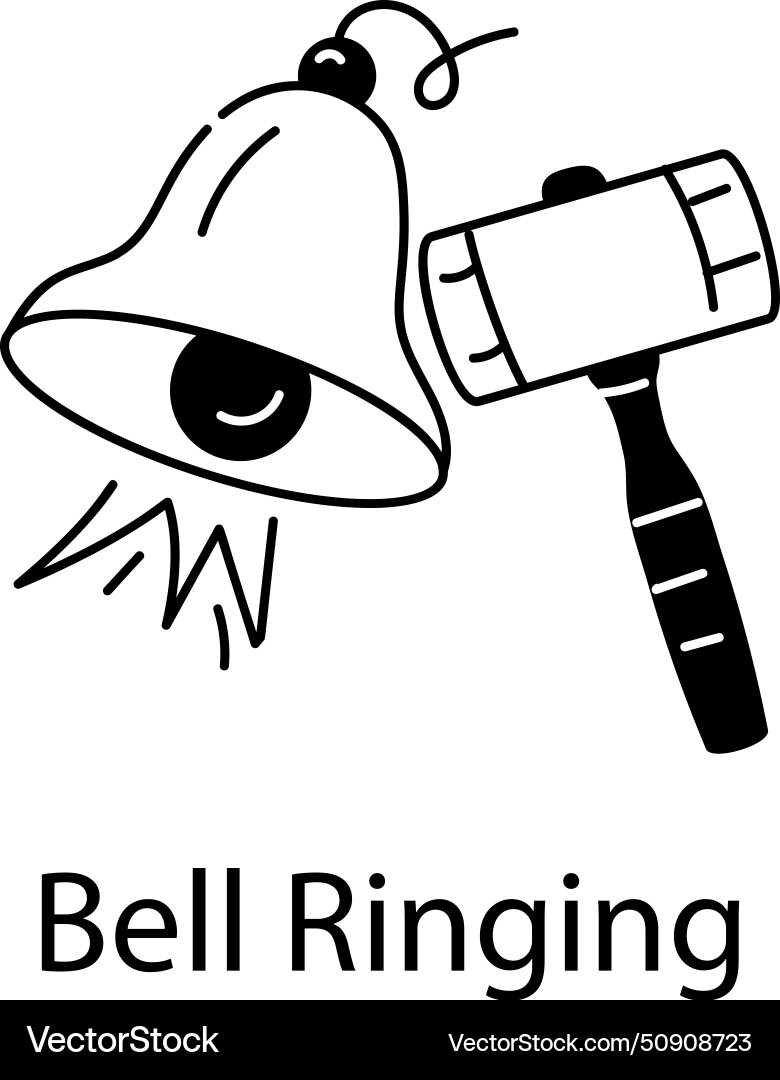 Bell ringing Royalty Free Vector Image - VectorStock
